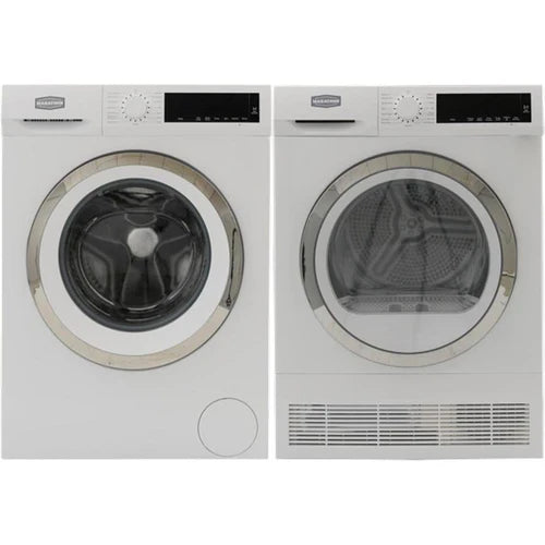 Marathon Deluxe 24" White Front Load Washing Machine and Dryer with st ...