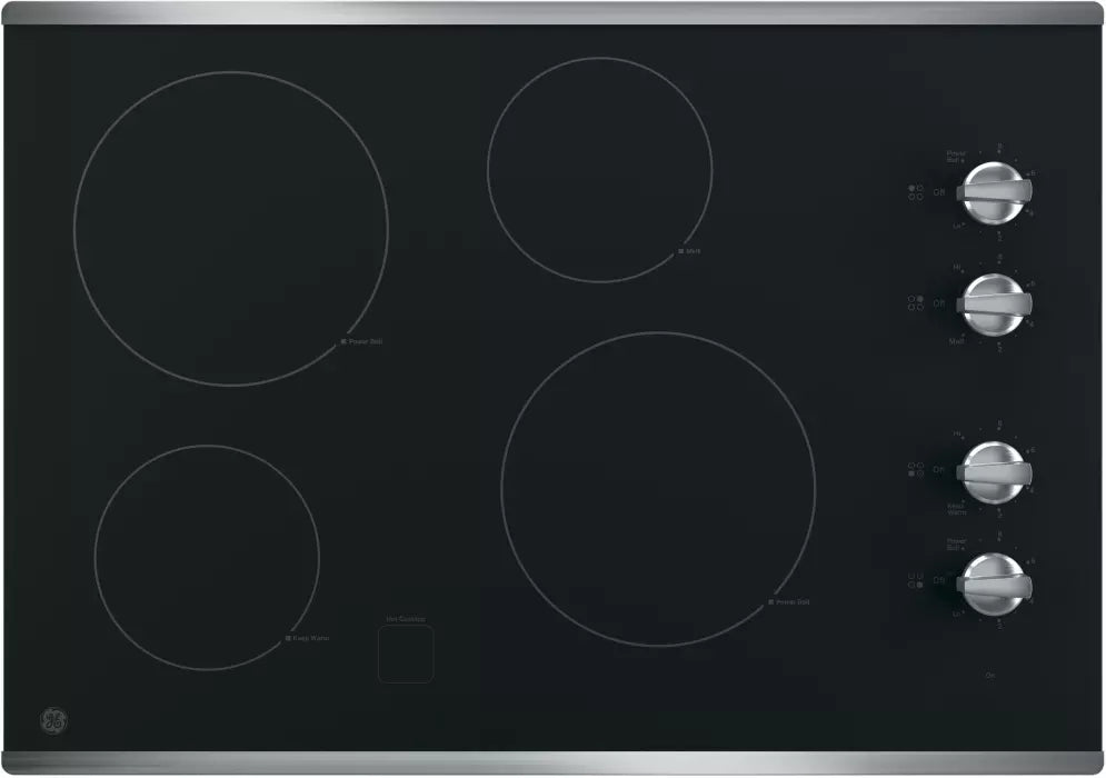 GE JP3030SWSS 30" Built-In Knob Control Electric Cooktop in Stainless ...