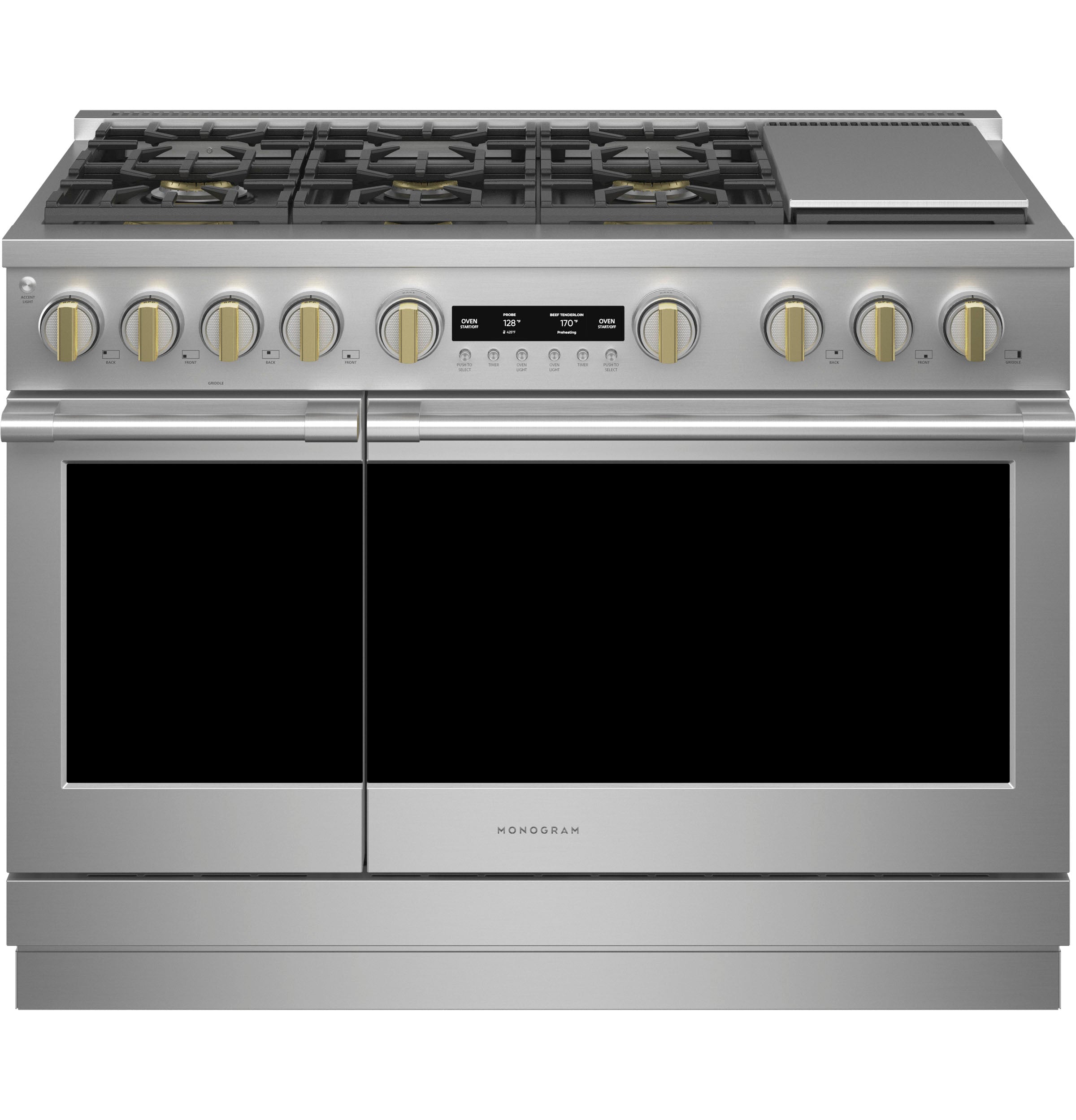 Monogram ZGP486NDTSS 48" All Gas Professional Range with 6 Burners and ...